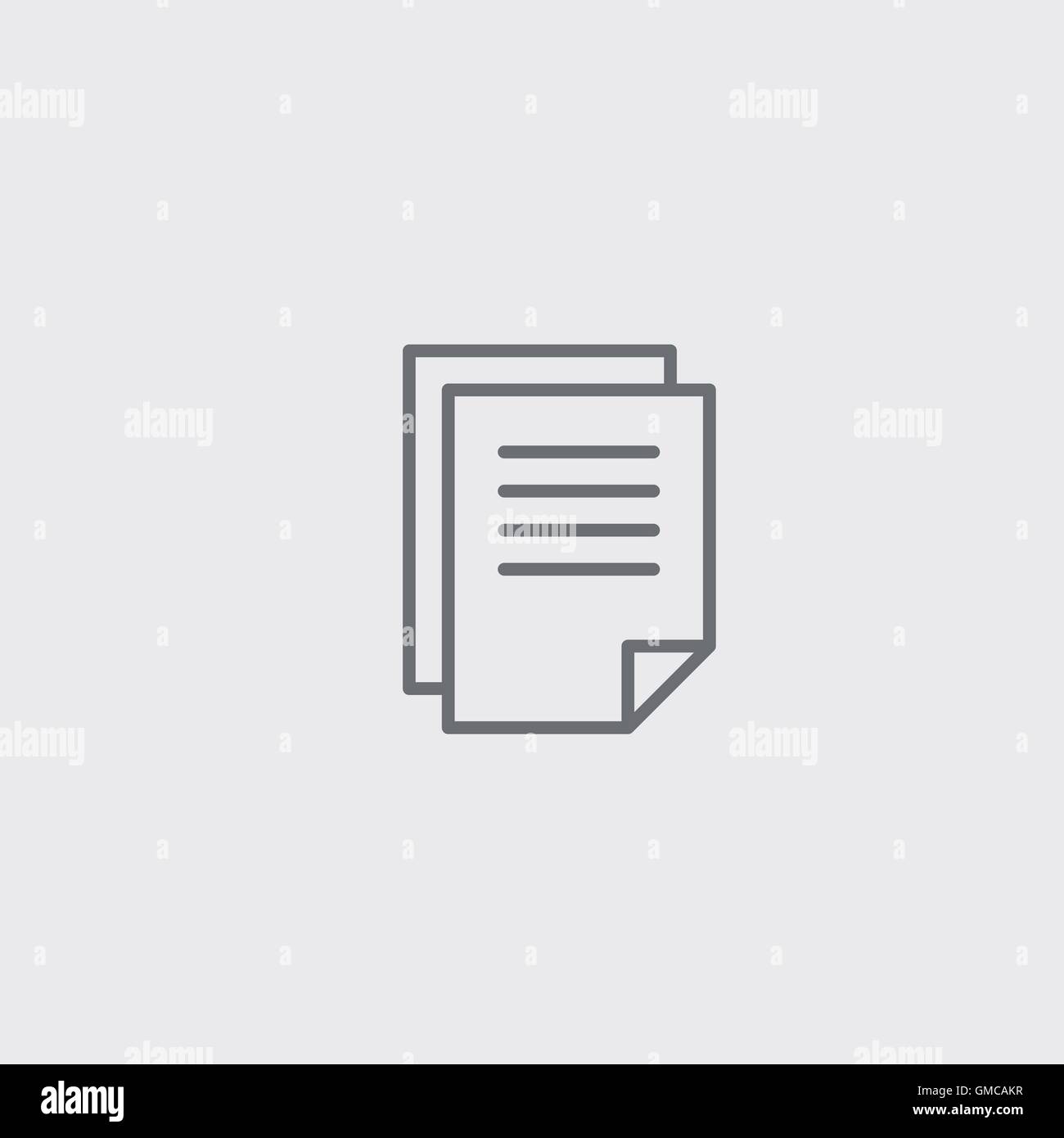 double papers icon of grey outline for webpage Stock Vector Image & Art ...