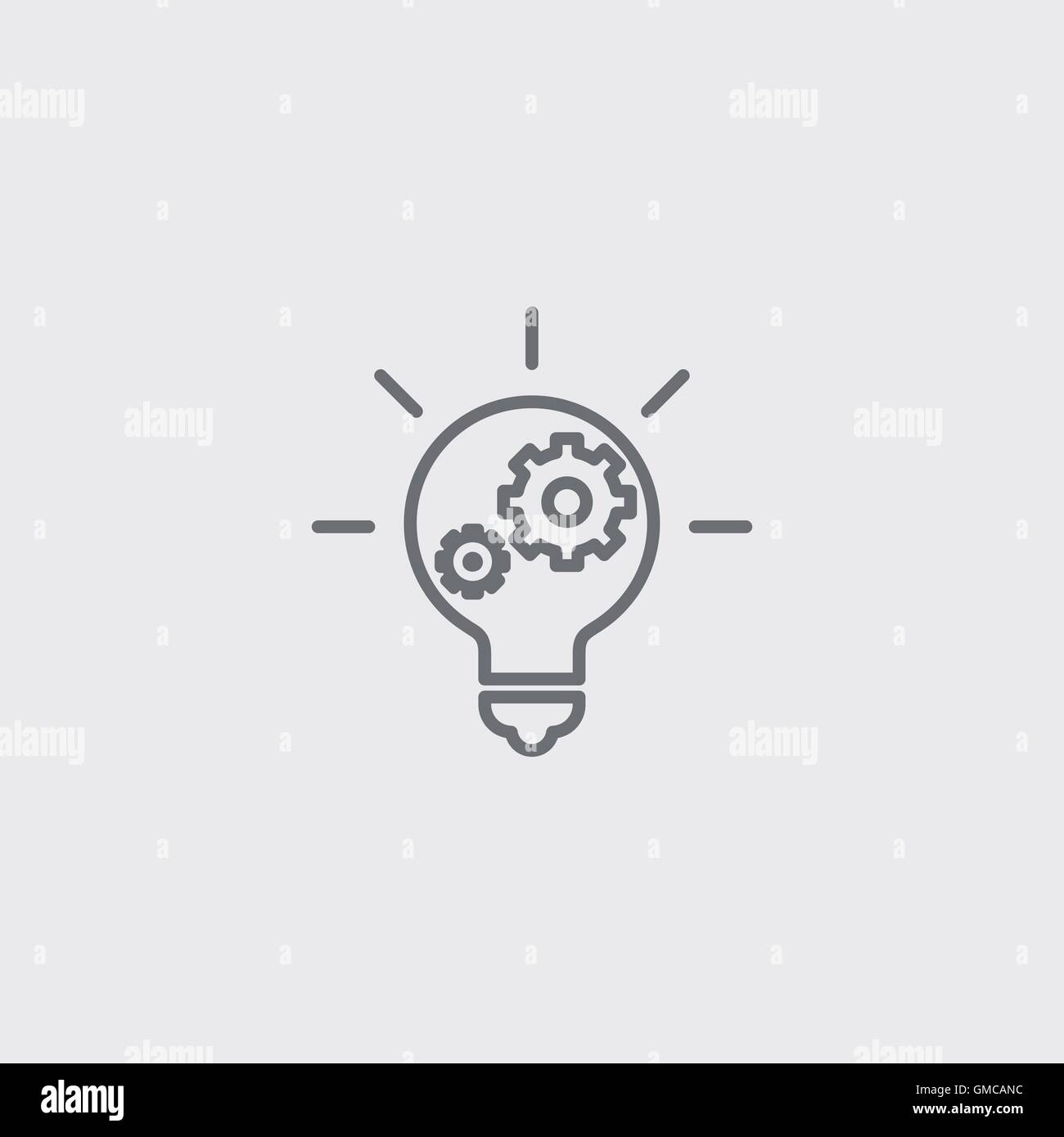 light bulb icon of grey outline for webpage Stock Vector Image & Art ...