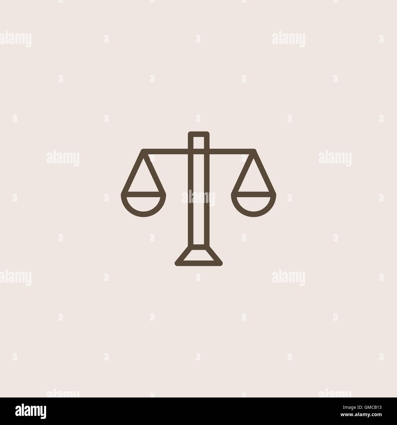 Justice scale icon of brown outline for webpage Stock Vector Image ...