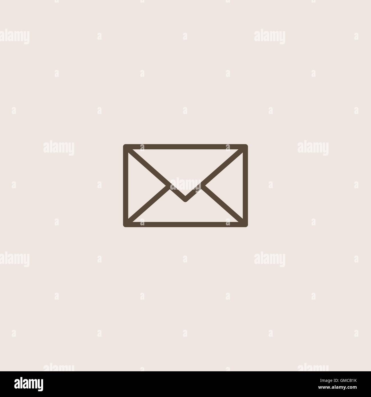 envelope icon of brown outline for illustration Stock Vector Image ...
