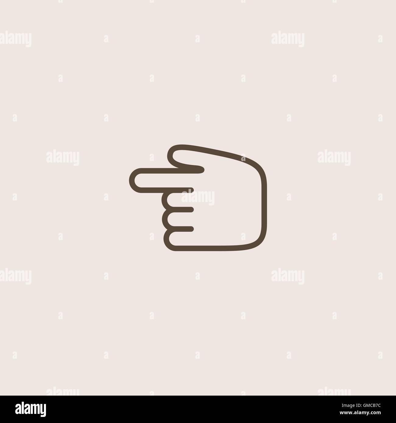 hand cursors icon of brown outline for webpage Stock Vector Image & Art ...