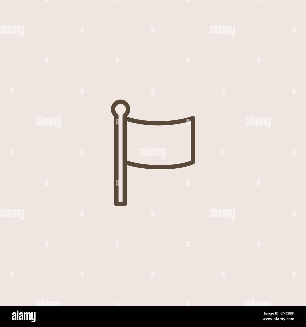 Flag icon of brown outline for webpage Stock Vector Image & Art - Alamy