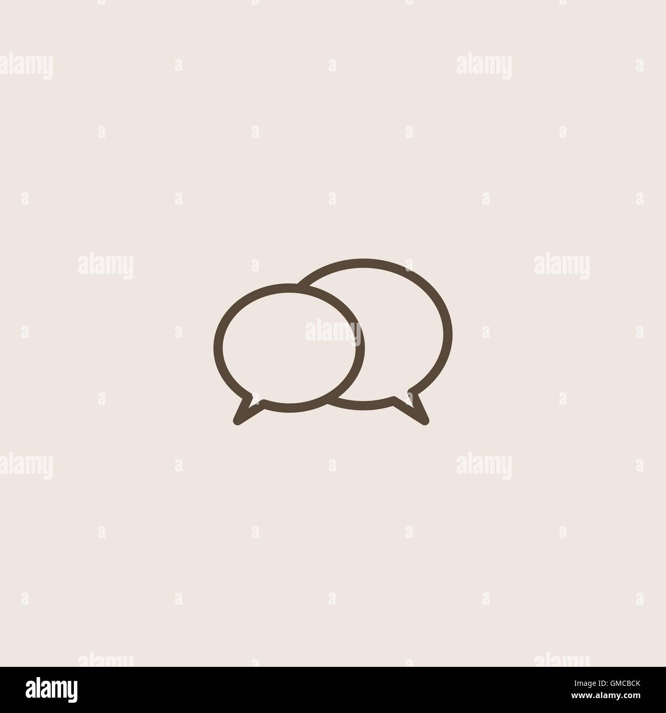chat bubble icon of brown and thin outline Stock Vector Image & Art - Alamy