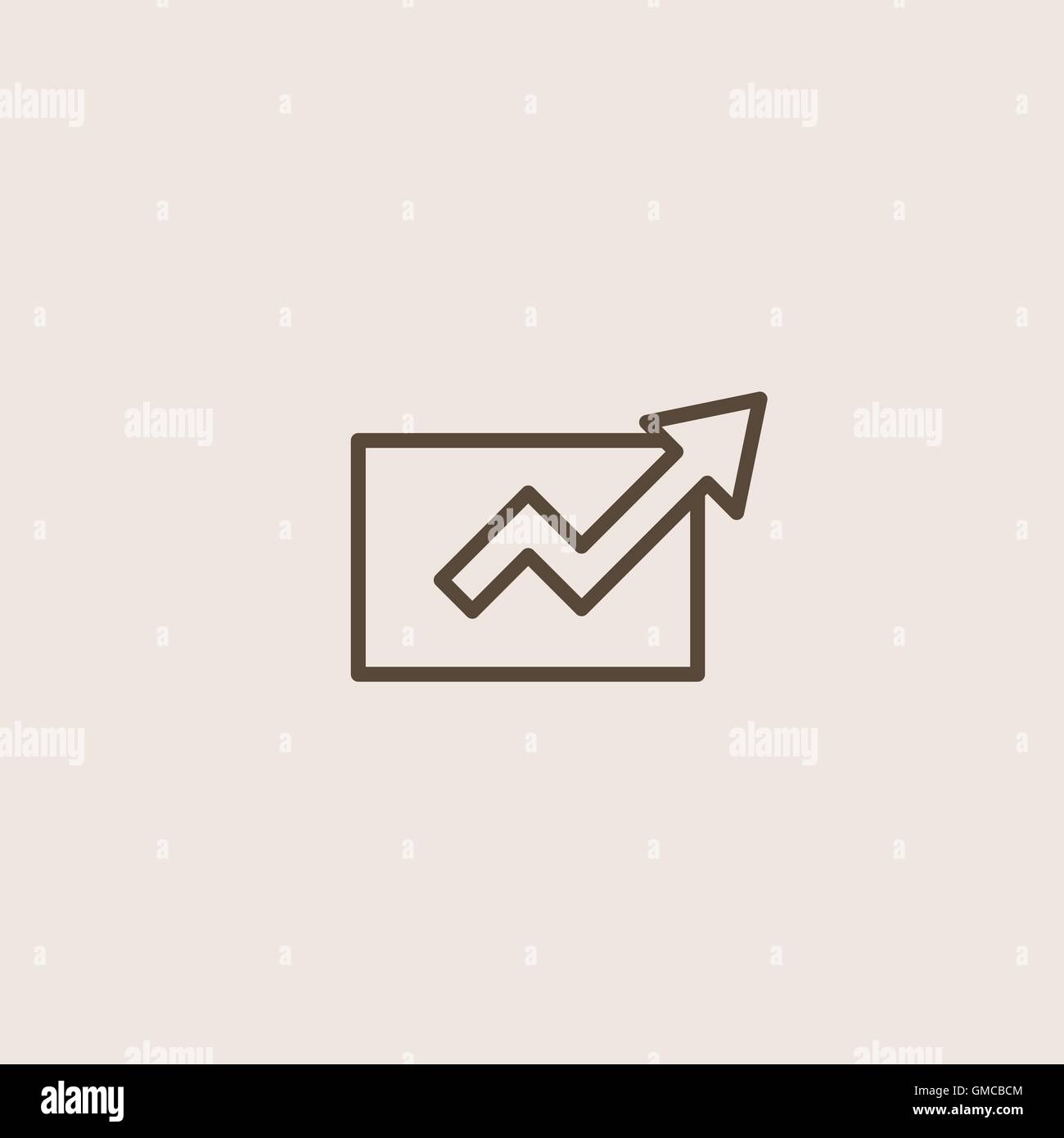 growth arrow icon of brown and thin outline Stock Vector Image & Art ...