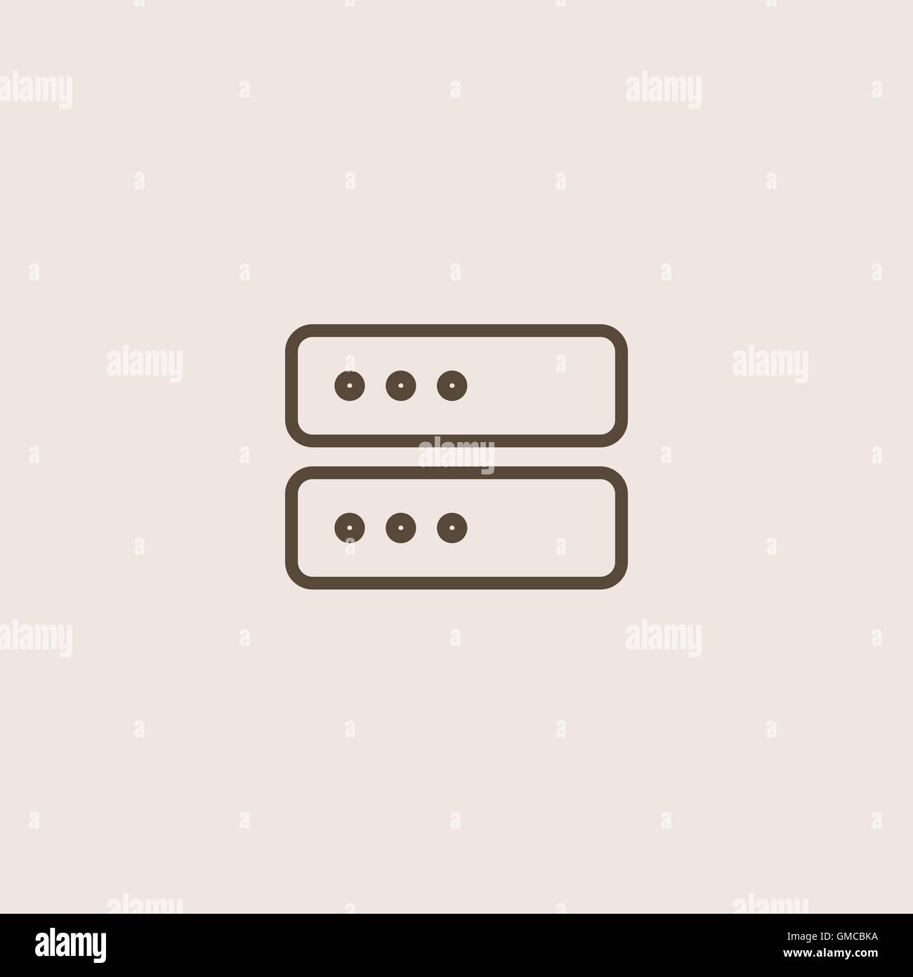 Computer Server icon of brown outline for webpage Stock Vector Image ...