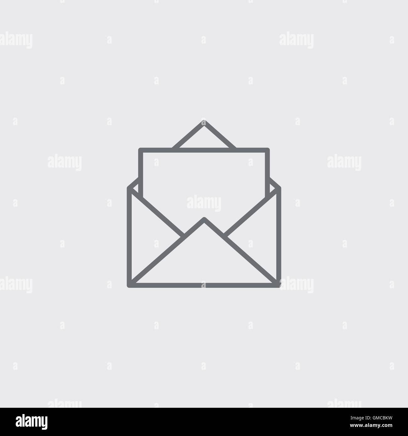 open envelope of brown outline for illustration Stock Vector Image ...