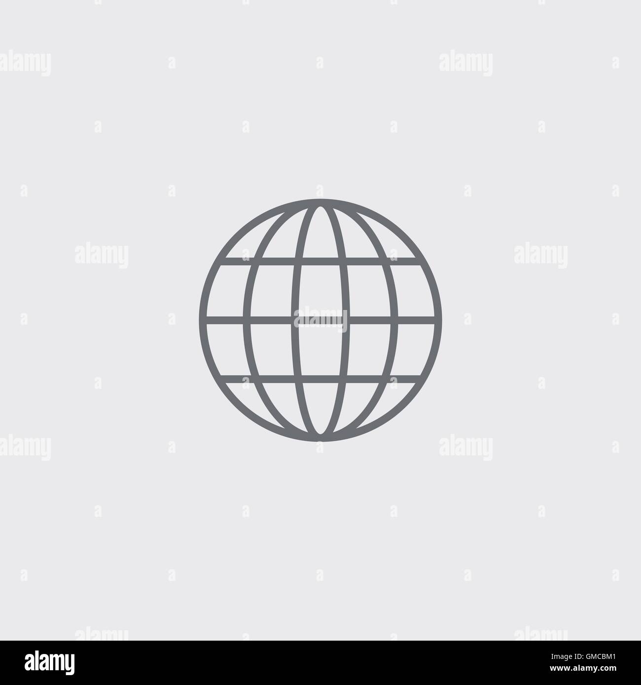 globe vector icon of grey outline for illustration Stock Vector Image ...