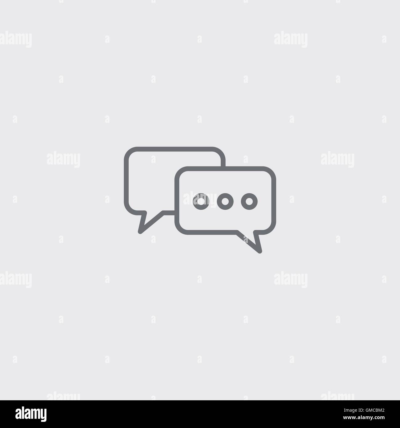 chat bubble icon of grey and thin outline Stock Vector Image & Art - Alamy