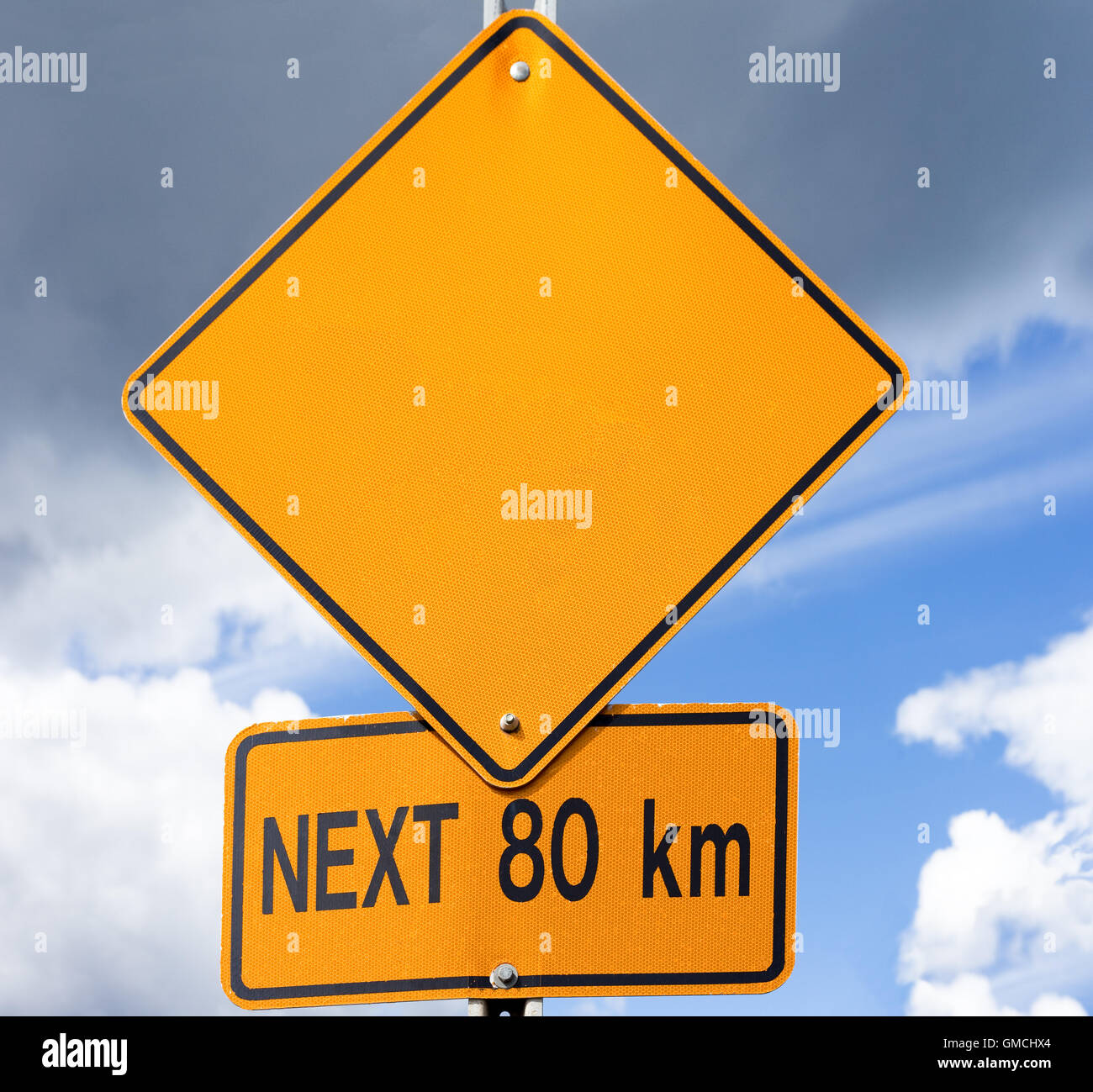 Blank orange diamond road sign hi-res stock photography and images - Alamy
