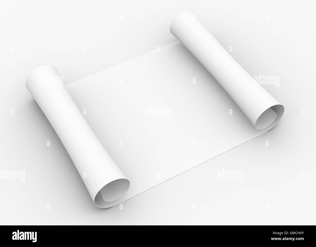 Scroll of white paper Stock Photo - Alamy