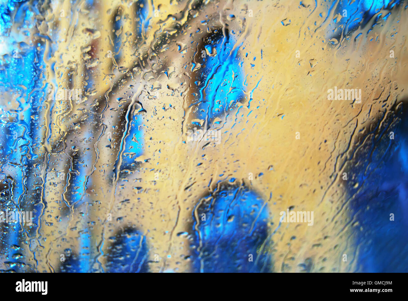 Window with raindrops Stock Photo - Alamy