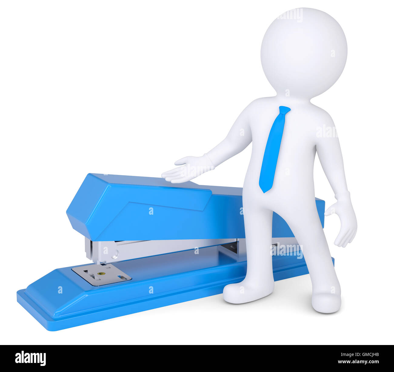 3d man with stapler Stock Photo - Alamy