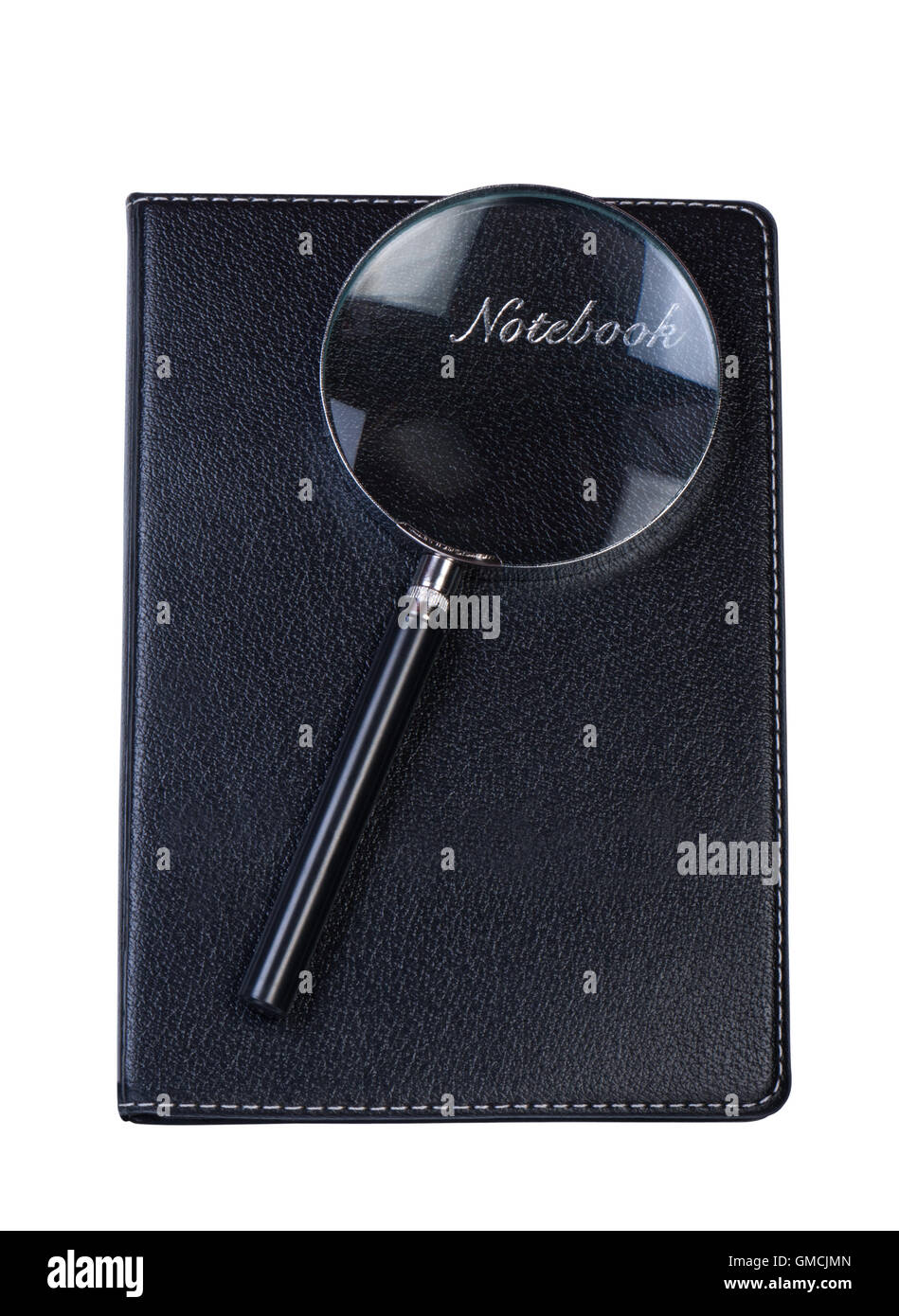 Magnifying glass and the diary Cut Out Stock Images & Pictures - Alamy