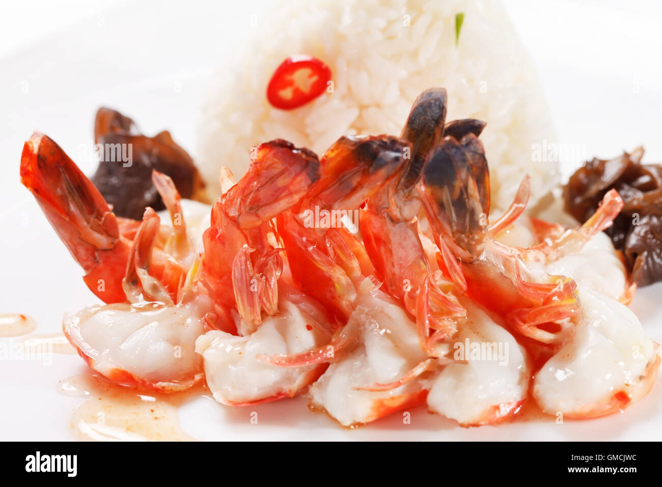 rice with shrimps - Japanese dish Stock Photo - Alamy