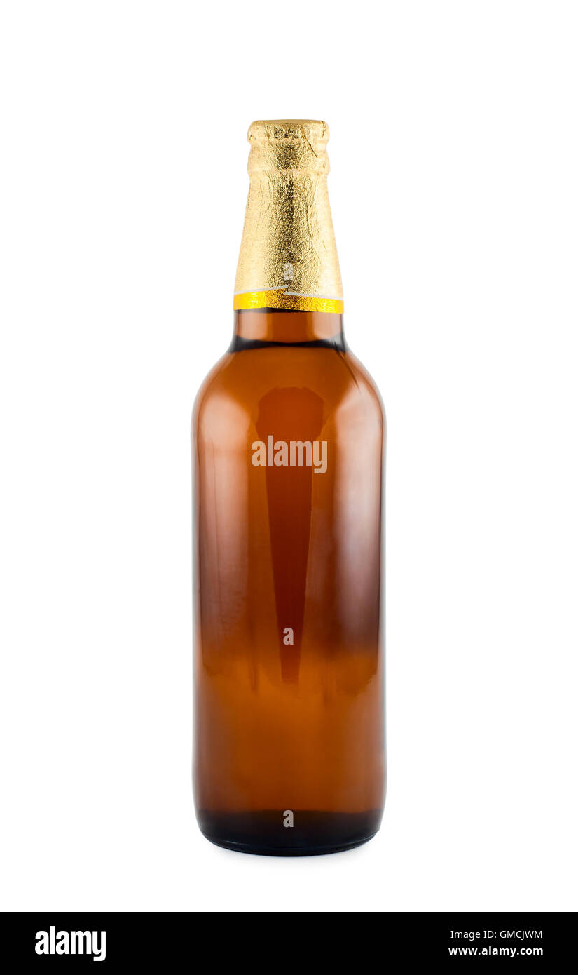 Beer bottle isolated white background. Clipping path Stock Photo - Alamy