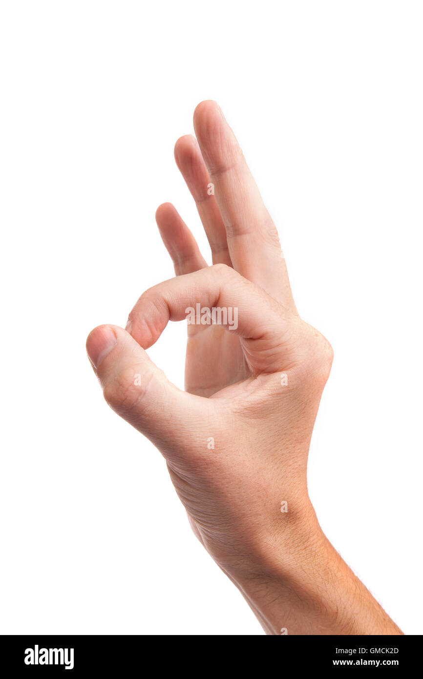 Male hand sign thumb Cut Out Stock Images & Pictures - Alamy