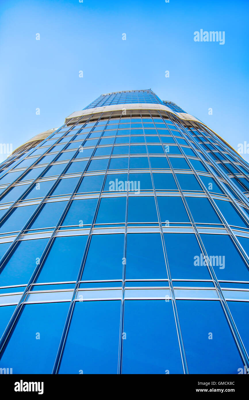 modern blue glass wall of skyscraper. Burj Khalifa Stock Photo - Alamy