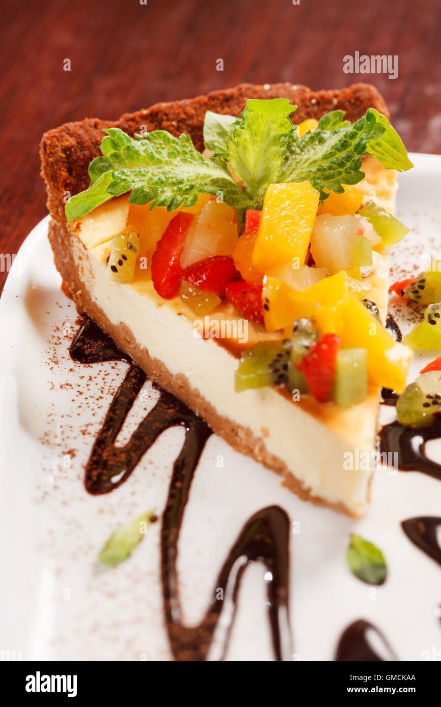 cheesecake with fruits Stock Photo - Alamy