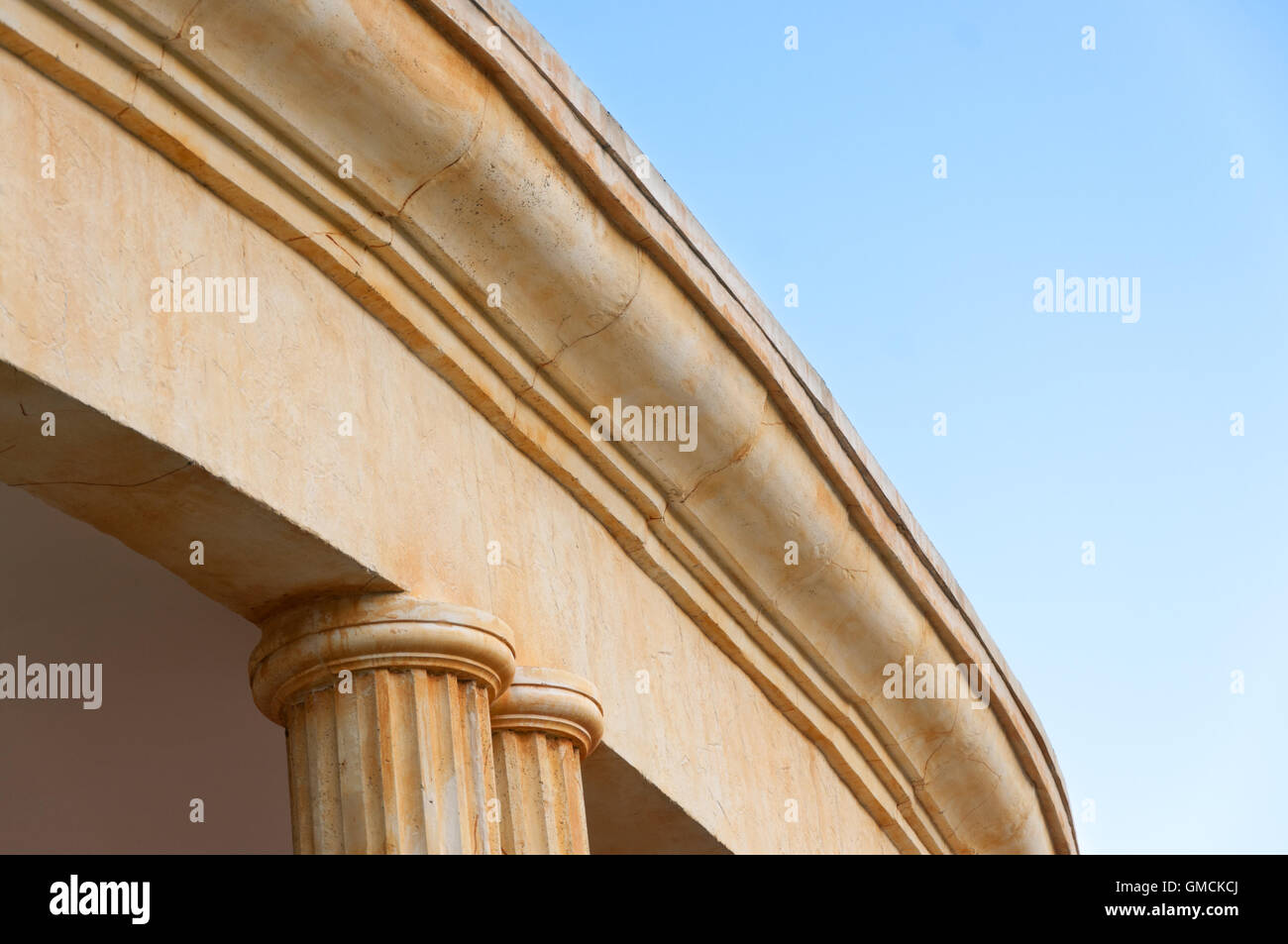Part of the building with pillars Stock Photo - Alamy