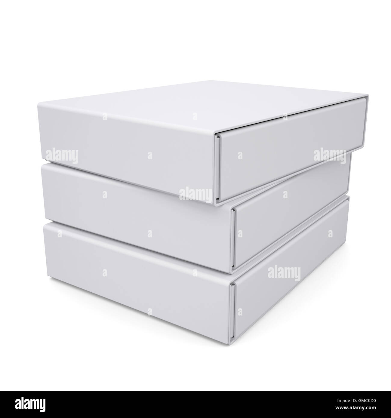 Three closed white box Stock Photo - Alamy
