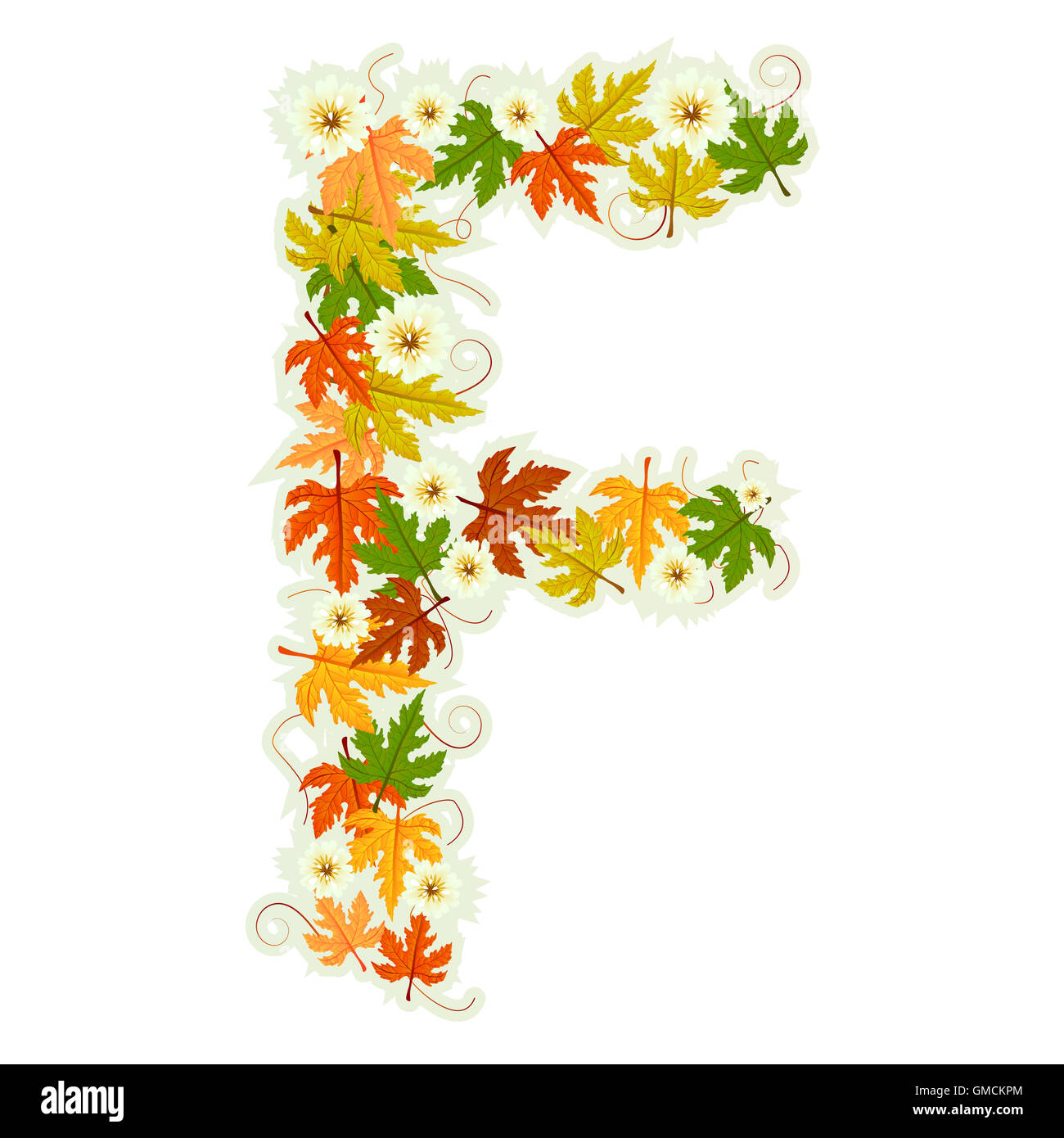 Pattern floral letter F Stock Photo - Alamy
