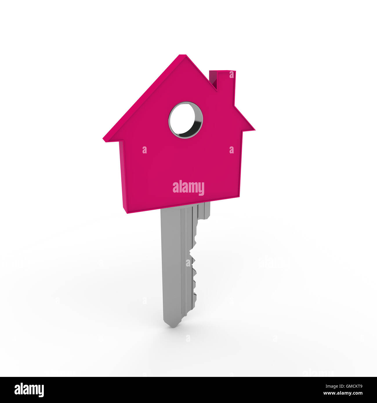 3d home key pink Stock Photo - Alamy
