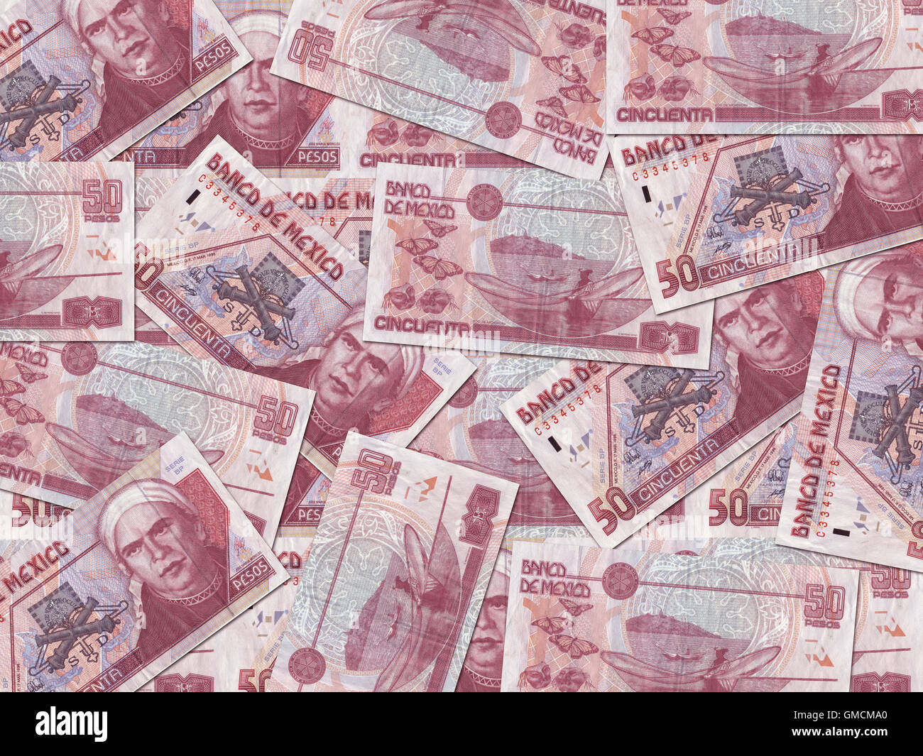 50 Mexcian Pesos Background Stock Photo - Alamy