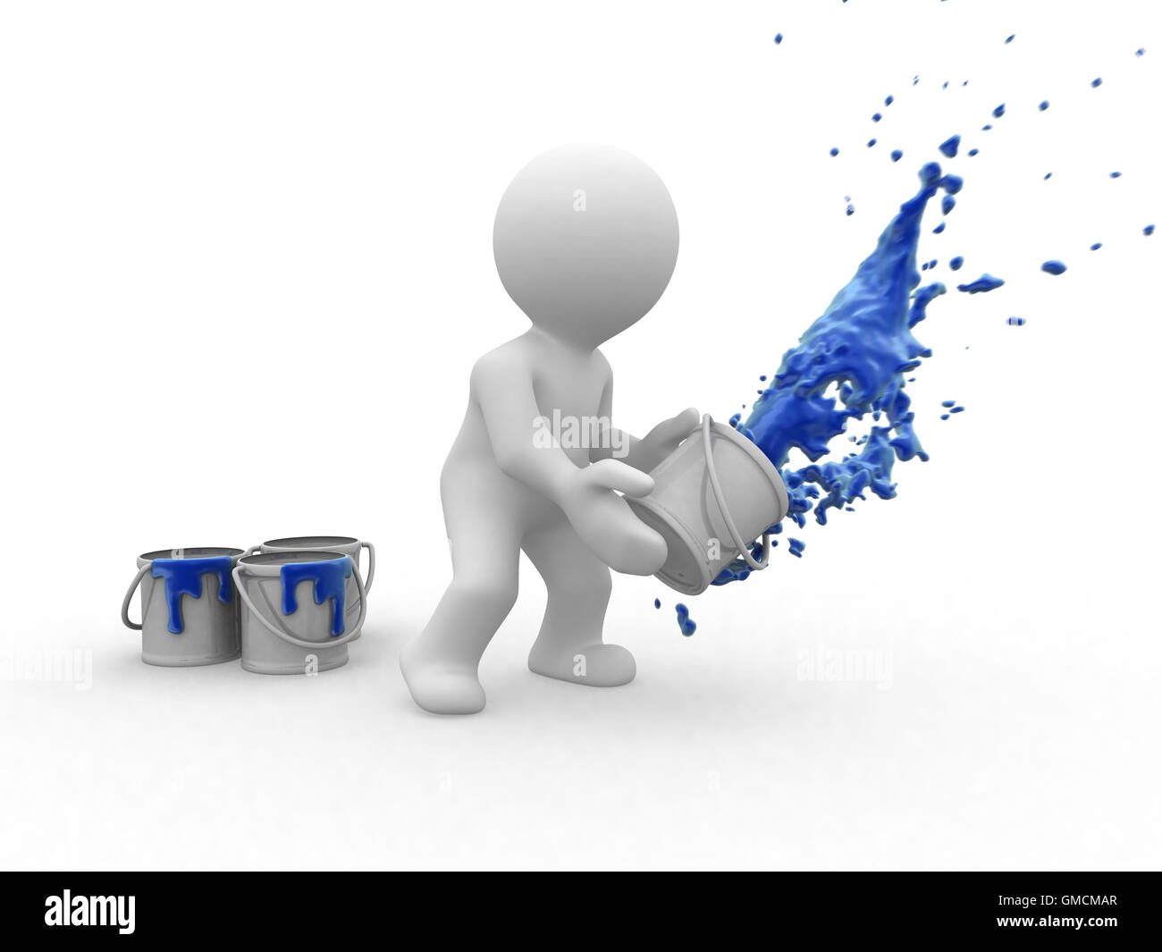 3d blue painter Stock Photo - Alamy