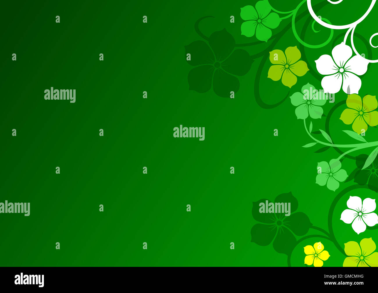 green floral background Stock Photo - Alamy