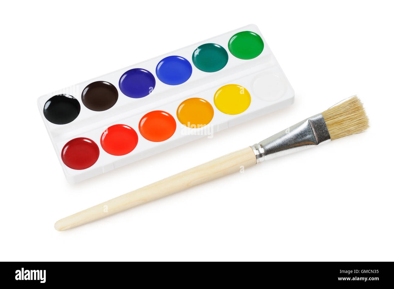 Art brush and color ink Stock Photo - Alamy