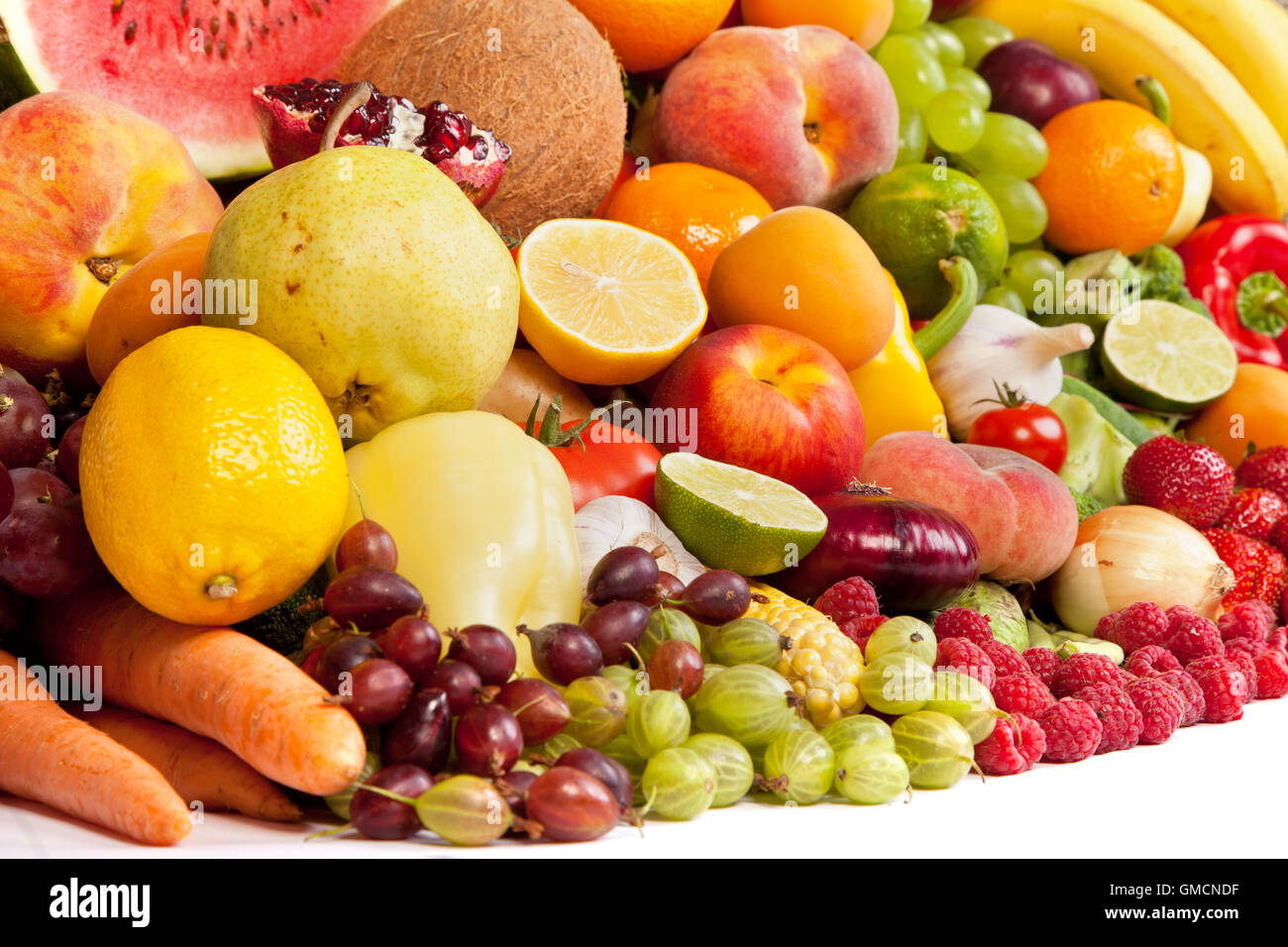 Huge group of fresh vegetables and fruits Stock Photo - Alamy