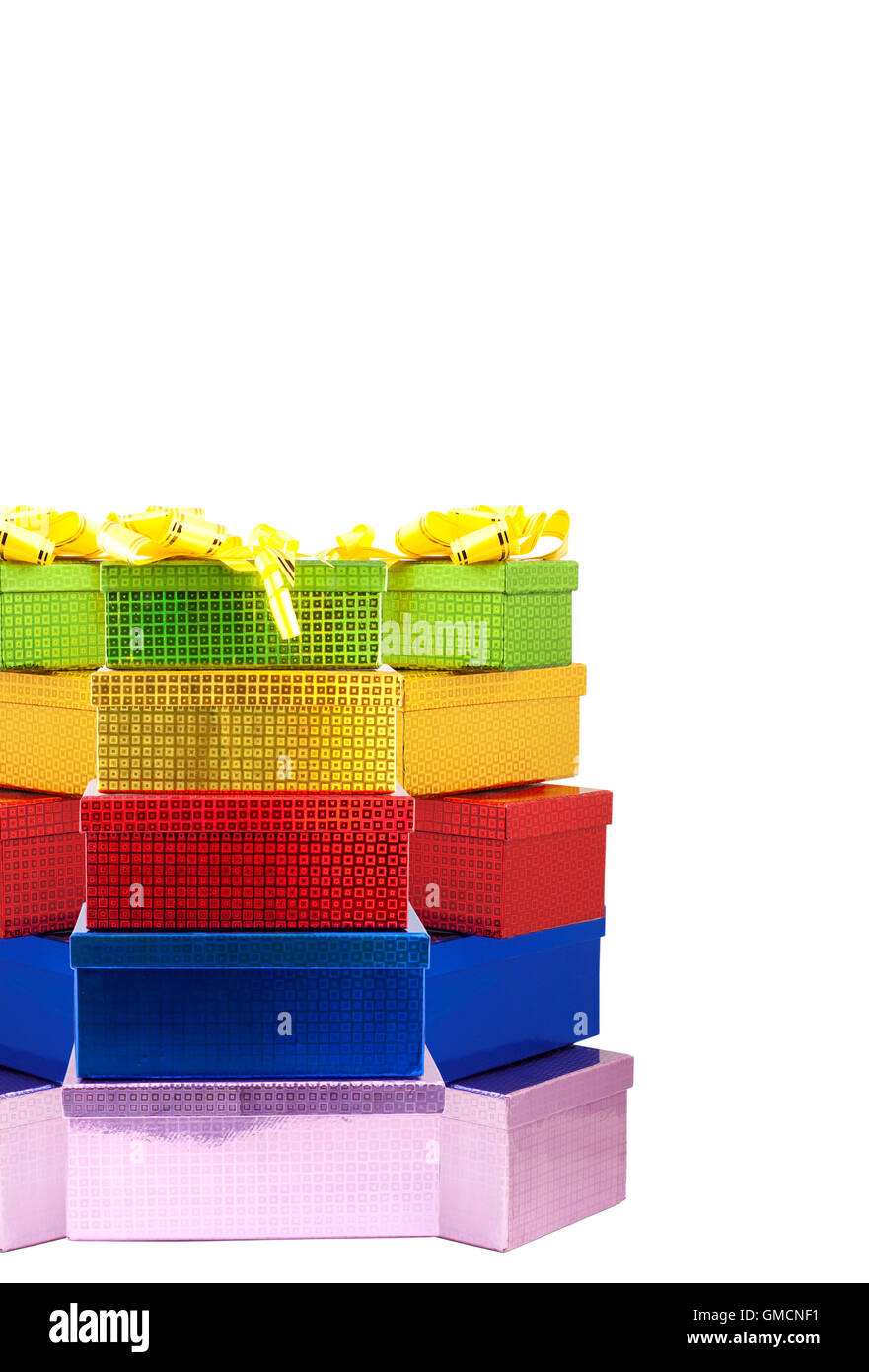 Colour gift boxes Stock Photo - Alamy