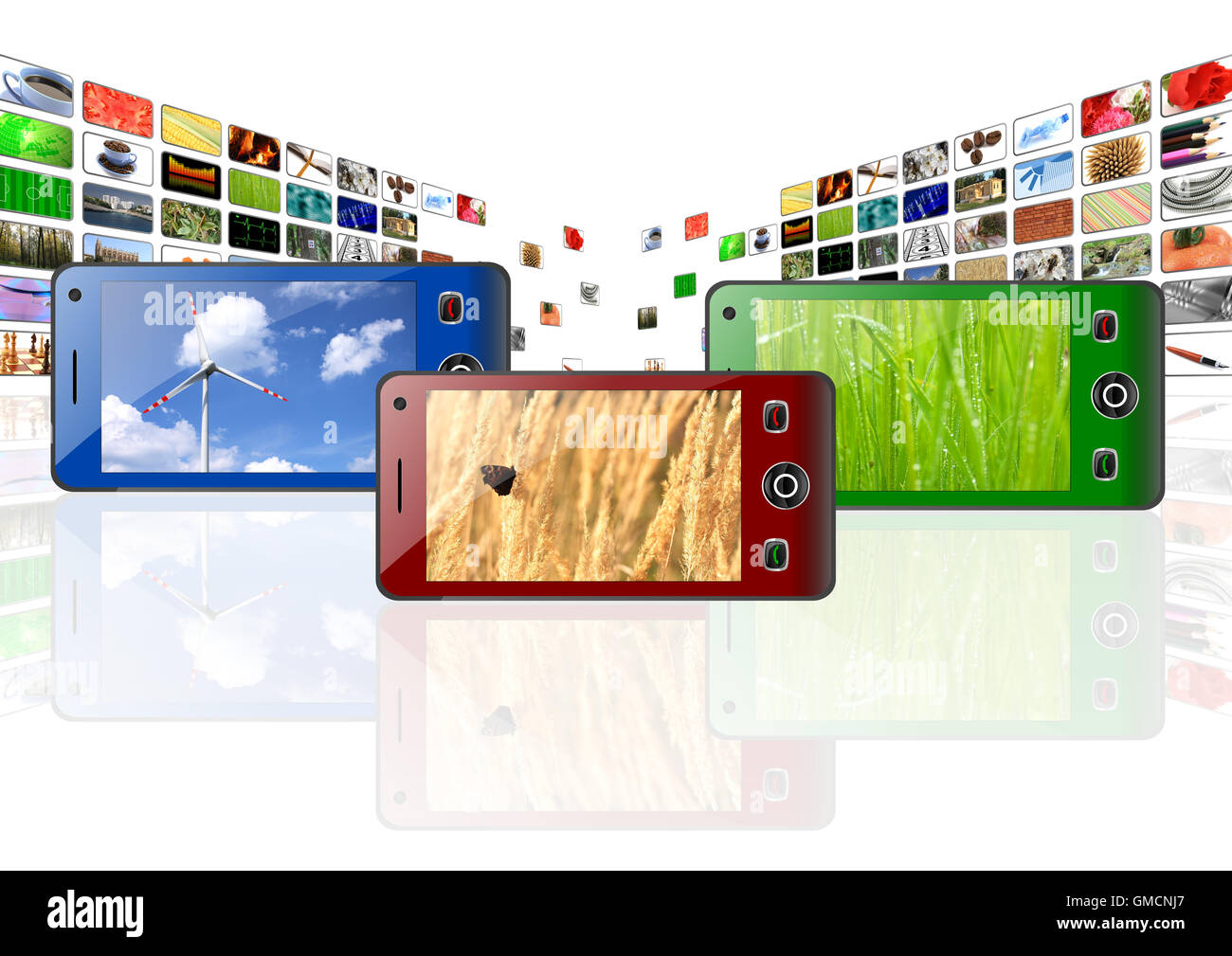 mobile phones gallery Stock Photo - Alamy