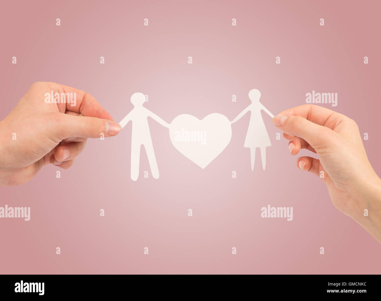 paper family in hands isolated on a white background Stock Photo - Alamy