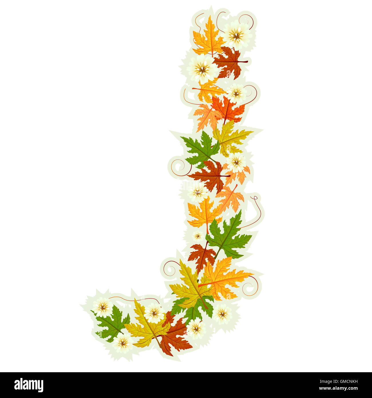 Pattern floral letter J Stock Photo - Alamy