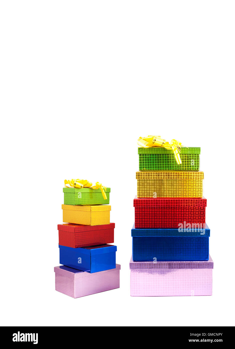 Colour gift boxes Stock Photo - Alamy