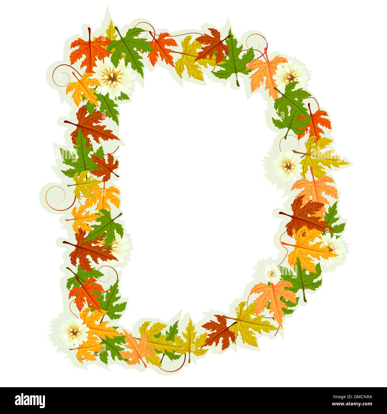 Pattern floral letter D Stock Photo - Alamy