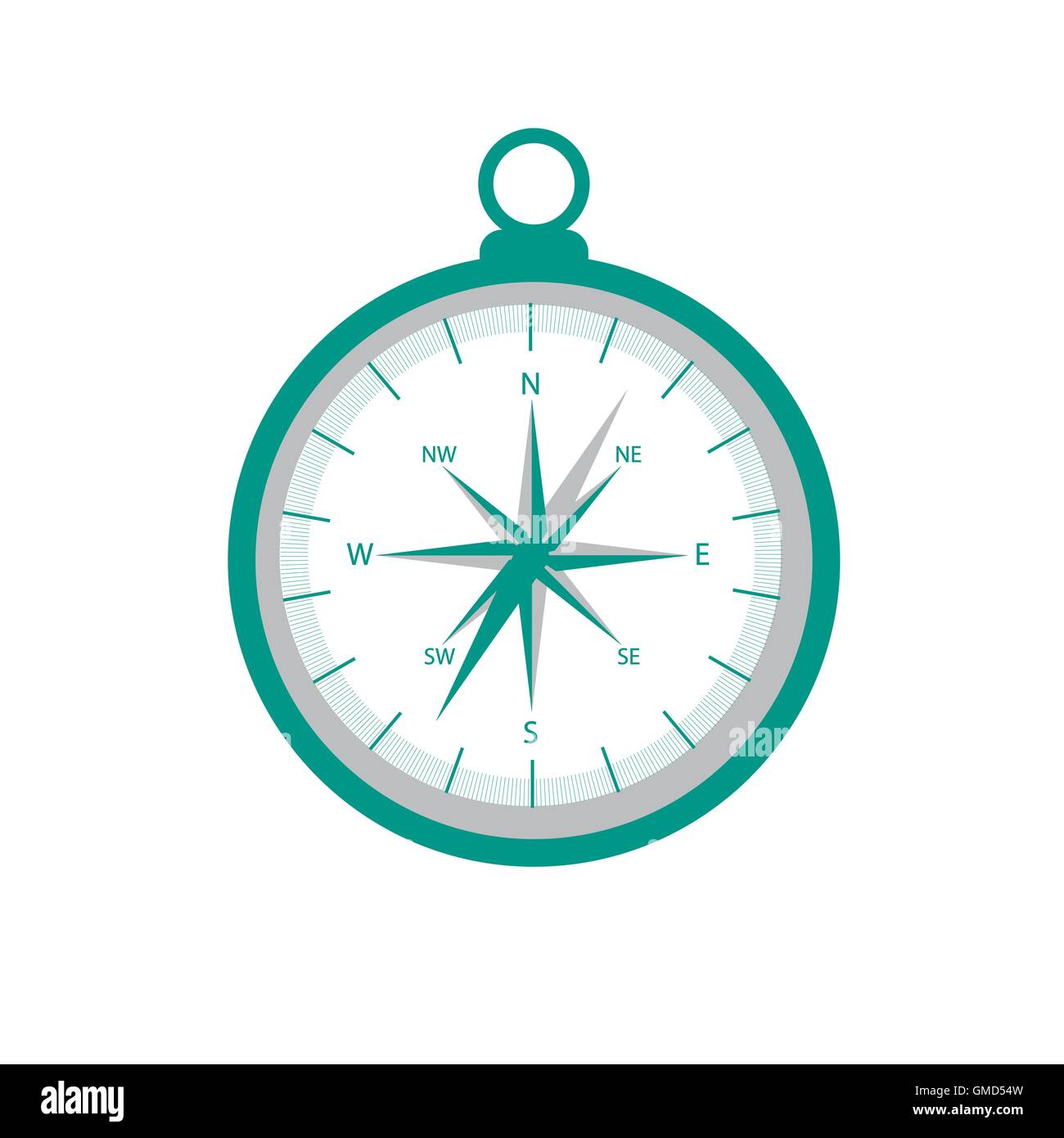 Stylized icon of a colored compass on a white background Stock Vector ...