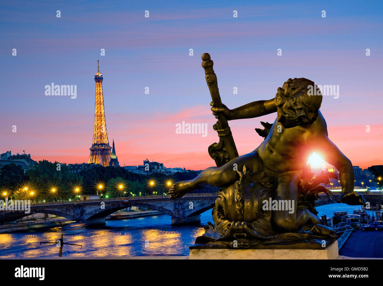 Eiffel tower alexandre iii bridge hi-res stock photography and images ...
