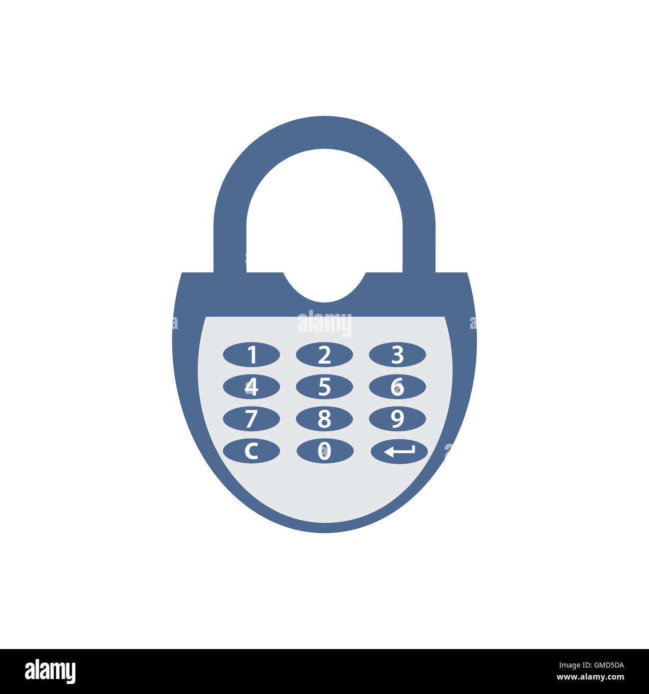 Stylized icon of a colored combination lock on a white background Stock ...