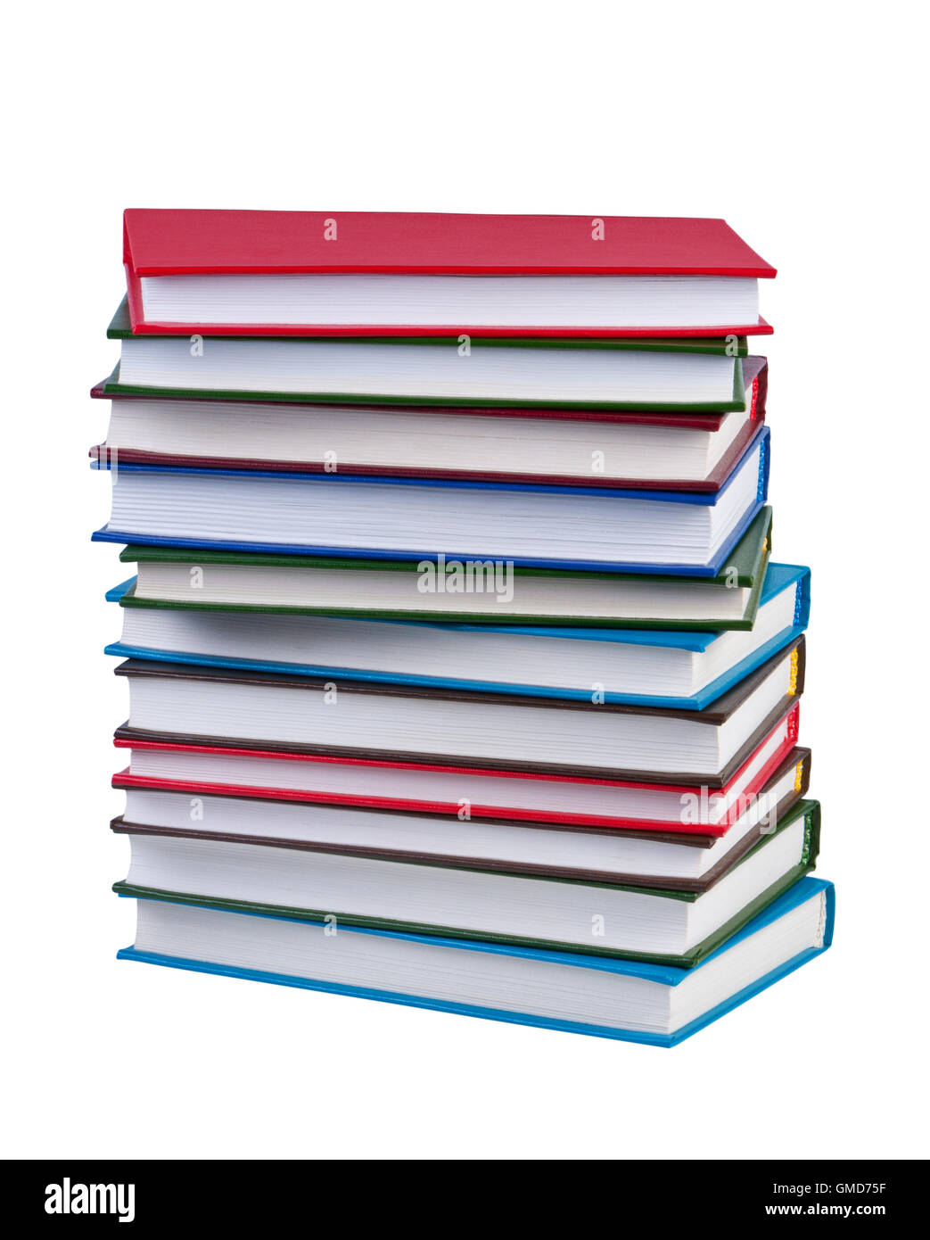 Stack books on white background isolated Stock Photo - Alamy