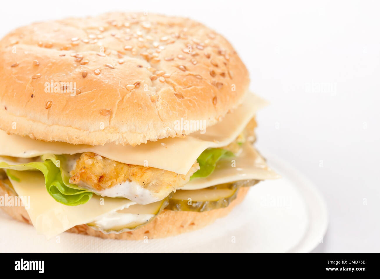 cheeseburger on the plate Stock Photo - Alamy