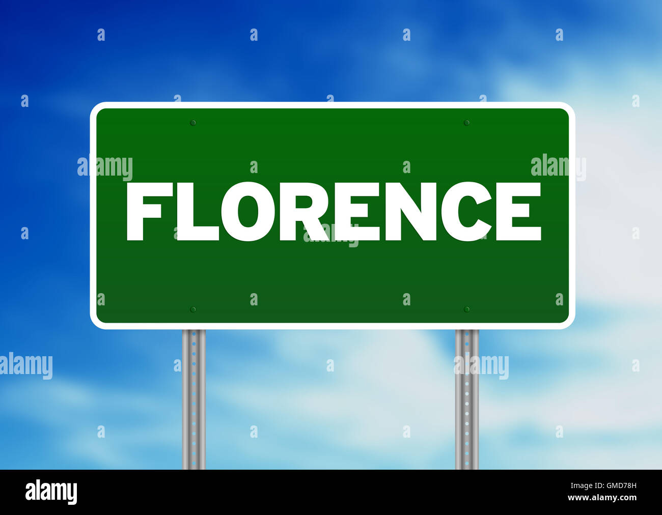 Green Road Sign - Florence, Italy Stock Photo - Alamy