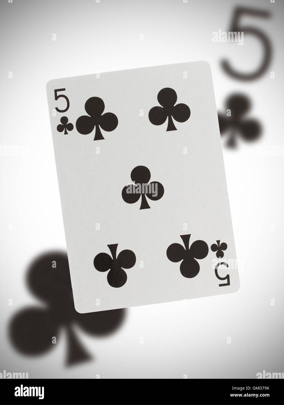 Playing card, five Stock Photo - Alamy