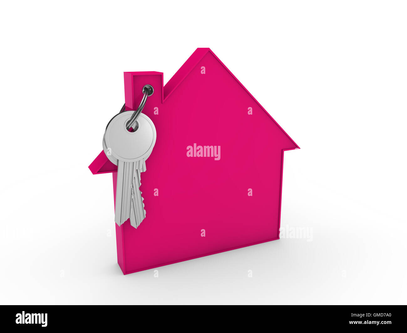 3d house key pink Stock Photo - Alamy