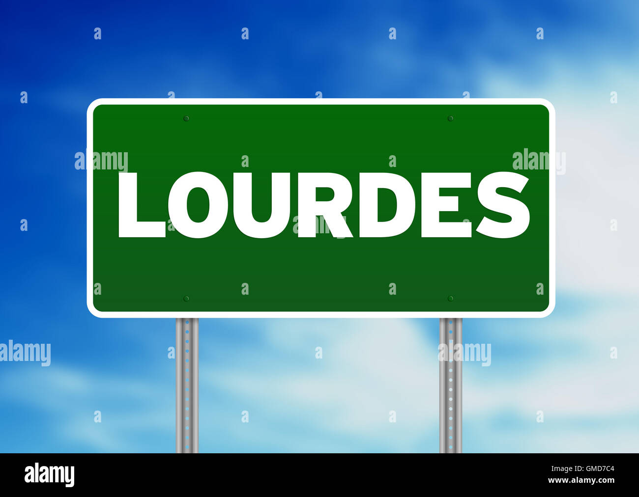 Green Road Sign - Lourdes, France Stock Photo - Alamy