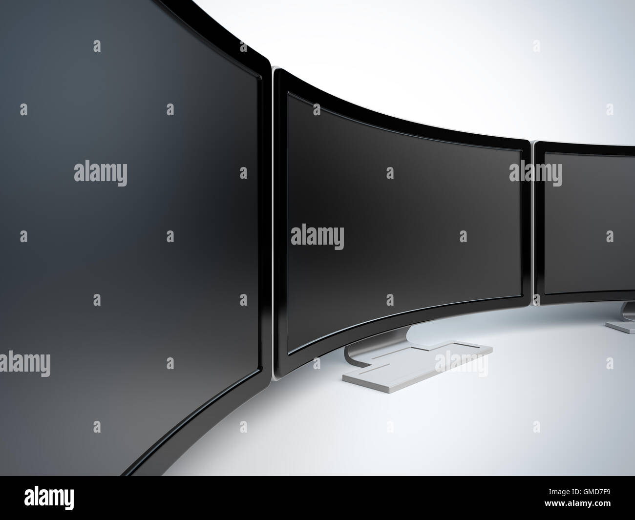 Monitors at white background Stock Photo - Alamy