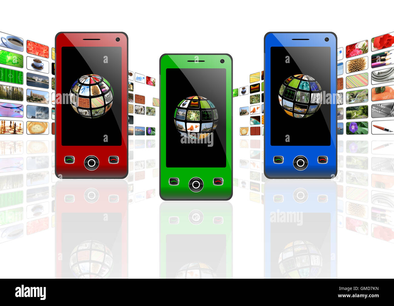 mobile phones gallery Stock Photo - Alamy