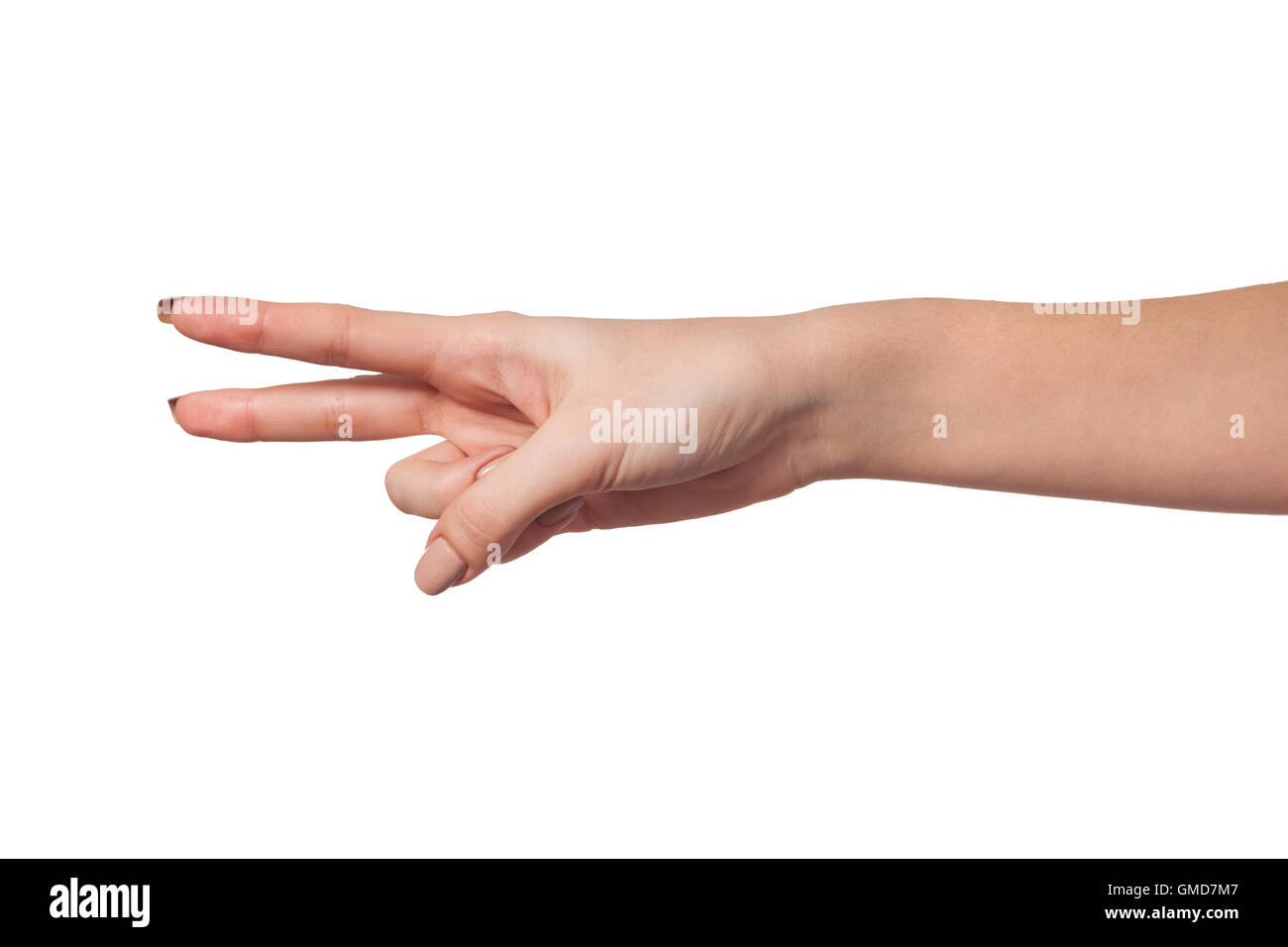 Hand gesture number four closeup isolated on white Stock Photo - Alamy