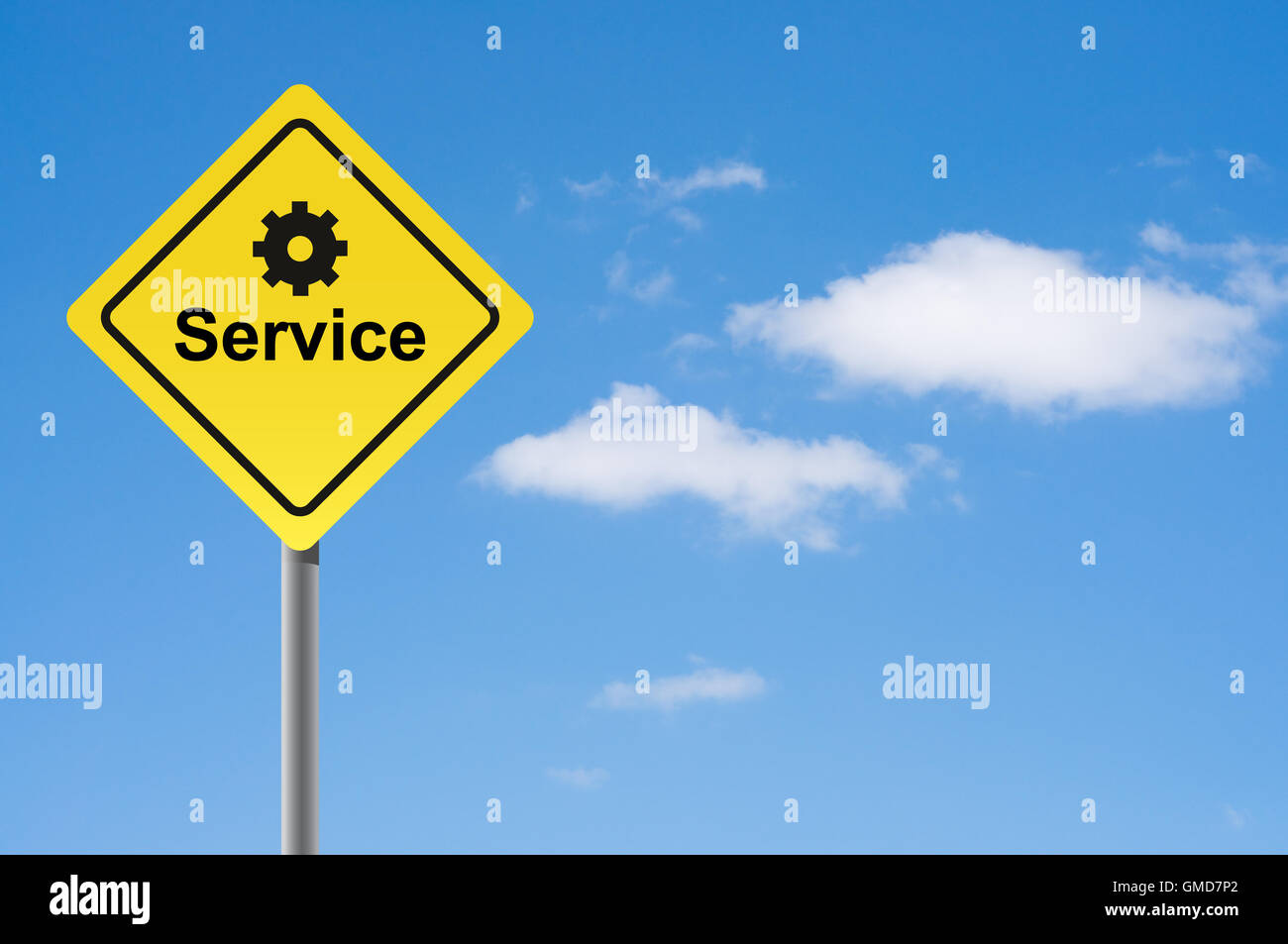 Sign service sky background Stock Photo - Alamy